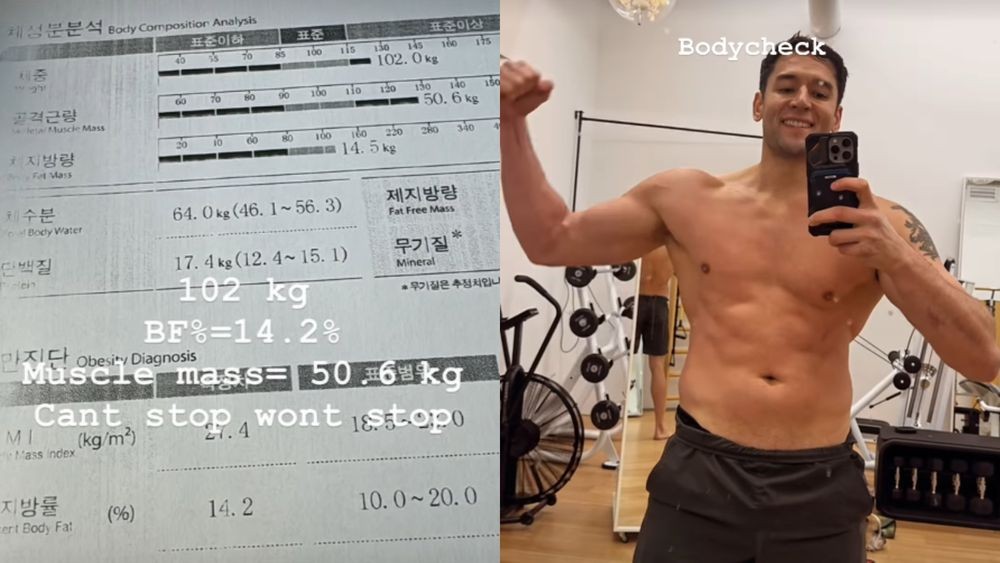 '102kg' 줄리엔 강, 근육 50.6kg 인증…"몸의 절반이네"